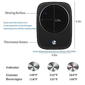 Cup Warmer with 3 Settings,Coffee Mug Warmer for Desk Auto Shut Off Cup Warmer Water Tea Milk Desktop Heating Plate Electric Beverage Warmer Plate