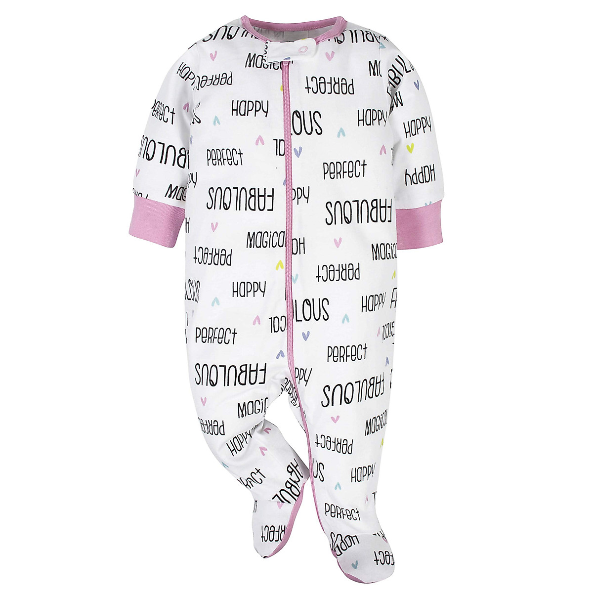 Onesies Brand Baby Girls' 4-Pack Sleep 'N Play Footies Multi Pack, Pink Unicorns, 0-3 Months