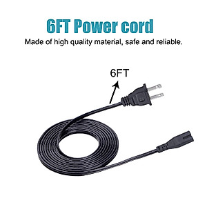 6ft Power Cord for Xbox Series X Console 2 Prong Power Cord Replacement AC Cable