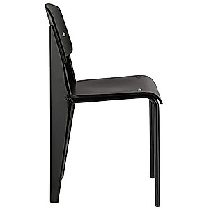 Modway Cabin Modern Wood and Metal Kitchen and Dining Room Chair in Black
