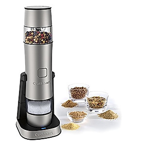 Cuisinart SG-3 Rechargeable Salt, Pepper and Spice Mill Mini Prep Plus Food Processor, Stainless Steel