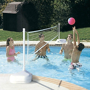 Dunn-Rite Clear Shot 2-in-1 Full Court Pool Basketball & Volleyball Game Set