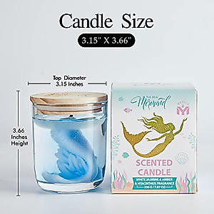 Scented Candle,Gift for Women,Natural no Toxic Jelly Gel Organic Jasmine Scented Candle,Amber and Soy Wax Mermaid Jar Candle for The Family for Decoration,Birthday Gift Idea,7.07 oz