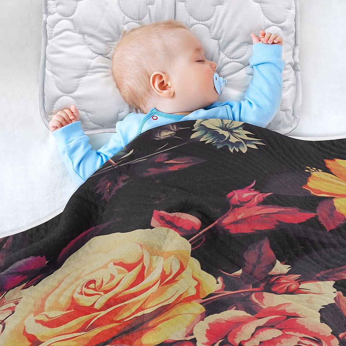 Kigai Floral Bird Pattern Baby Blanket for Boys Girls, Swaddle Blankets Soft Cozy Nursery Receiving Blankets Travel Blanket Throw Blankets for Toddler Newborn, 30 x 40 Inch