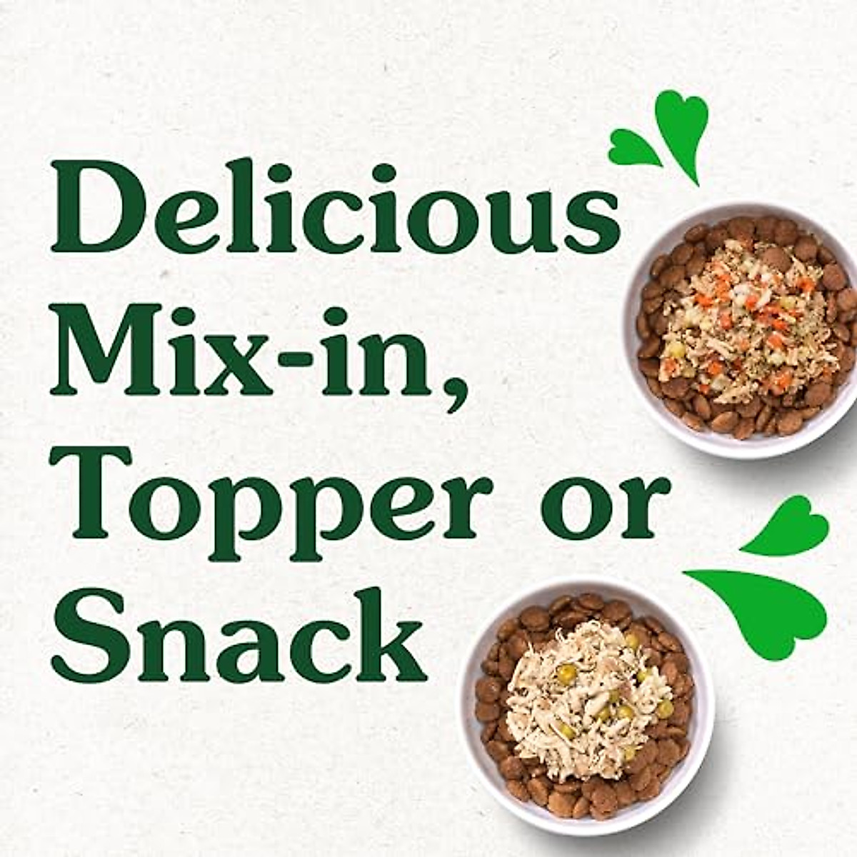 Greenies Smart Topper High Protein Wet Mix-in for Dogs, Chicken, Peas, Apples, and Brown Rice Recipe & Duck, Broccoli, Carrots and Barley Recipe Variety Pack with Whole Grains, 2oz. 8 Trays