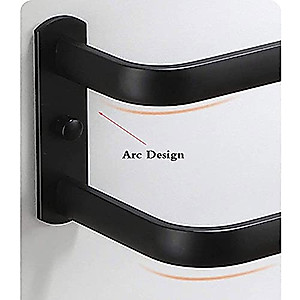 Towel Rack Bathroom Towel Holder Wall Mounted Multilayer Dislocation Space Aluminum Towel Rack Towel Stands for Bath Hotel Kitchen(Size:Double Layer 40CM Color:Black)(White,Triple Layer 60CM)