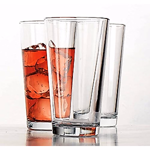 Home Essentials & Beyond Drinking Glasses Set Of 10 Highball Glass Cups 17 Oz Beer Glasses, Water, Juice, Cocktails, Iced Tea, Bar Glasses. Dishwasher Safe.