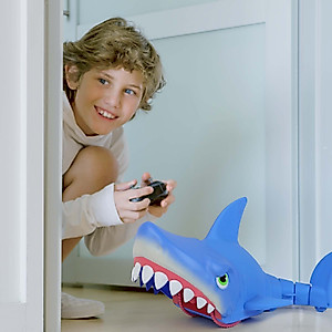 Skyrocket Mega Chomp Remote Control Shark Toys for Boys and Girls Ages 4+ with 2.4 GHz Controller and RC Chomping Action, Blue (18493)