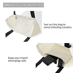 RK ROCHI KOLORI 12oz Heavy Duty Canvas Bags-Pack of 6-15" H x 16" W x 4" D, Long Handle, Flat Bottom…