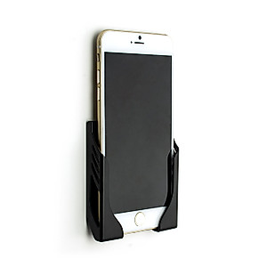 Dockem Damage-Free Wall Mount for iPhone: 14, 13, 12, 11, Pro, Plus, Mini, Pro Max, SE 2/3, XS/X, XS Max, XR, 8/7, 8/7+, S22, S21, S20: 3M Command Strip Adhesives: Koala Mount Wall Dock [Black]