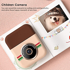 Creivity Mini Children Print Camera, 12MP IPS Color Screen Cartoon Digital Toy Camera for Kids, Capture Pictures and Videos