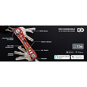 KeySmart Pro - Key Holder w Tile Smart Technology Bluetooth Tracker - w Bottle Opener (up to 14 Keys, Star Trek The Next Generation)