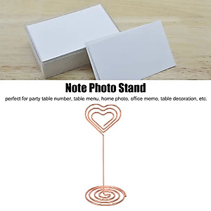 Aladeno 10Pcs Table Number Holders Place Card Holders Photo Holders Table Number Stands Layered Heart Style Stable Base Metal Place Card Holder for Wedding Party Office (Rose Gold)
