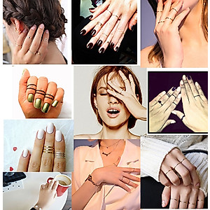 3pcs 1mm Stainless Steel Plain Band Knuckle Stacking Midi Rings for Women Comfort Fit