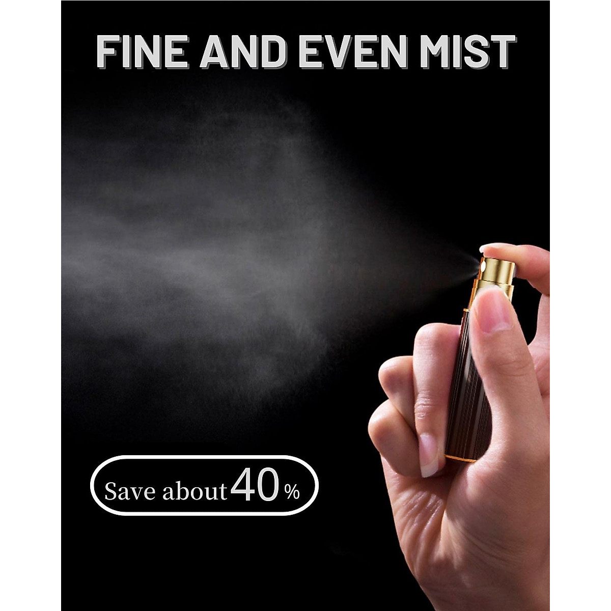 BRARIOS Travel Perfume Atomizer Refillable,Empty Portable Cologne Dispenser,Mini Aftershave Sprayer for Men and Women(Gold 5ML)