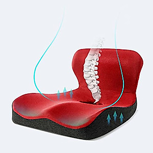 STIDE Memory Foam Seat Cushion & Lumbar Support Pillow for Office Chair Car Wheelchair Orthopedic Chair Pad and Back Cushion for Lower Back,Green