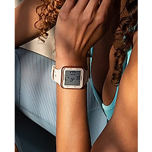 Armitron Sport Unisex 40/8417PBH Digital Chronograph Rose Gold-Tone and Blush Pink Perforated Silicone Strap Watch