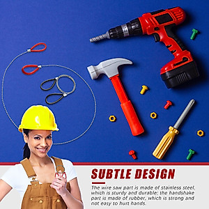 2 Pcs PVC Pipe Cable Saw Stainless Steel Wire Saw Hand Pocket String Rope Saw Emergency Survival Wire Saw PVC Pipe Cutting Tool for Wood Camping Hiking Hunting, Red, Black, 23.62 Inch