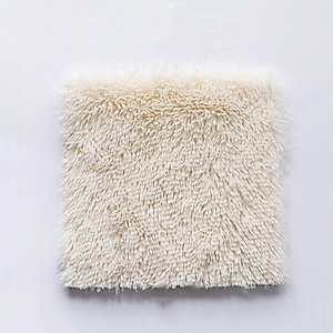 12x12in Thickened Square Interlocking Foam Plush Fluffy Carpet Tiles,Non-Slip Shaggy Puzzle Floor Area Rugs Mat Playroom Floor Tile Protection Mat-with Border(Size:10pcs,Color:White)
