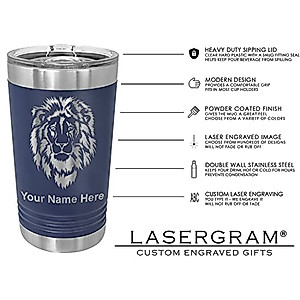 LaserGram 16oz Vacuum Insulated Pint Tumbler, Polar Bear, Personalized Engraving Included (Navy Blue)