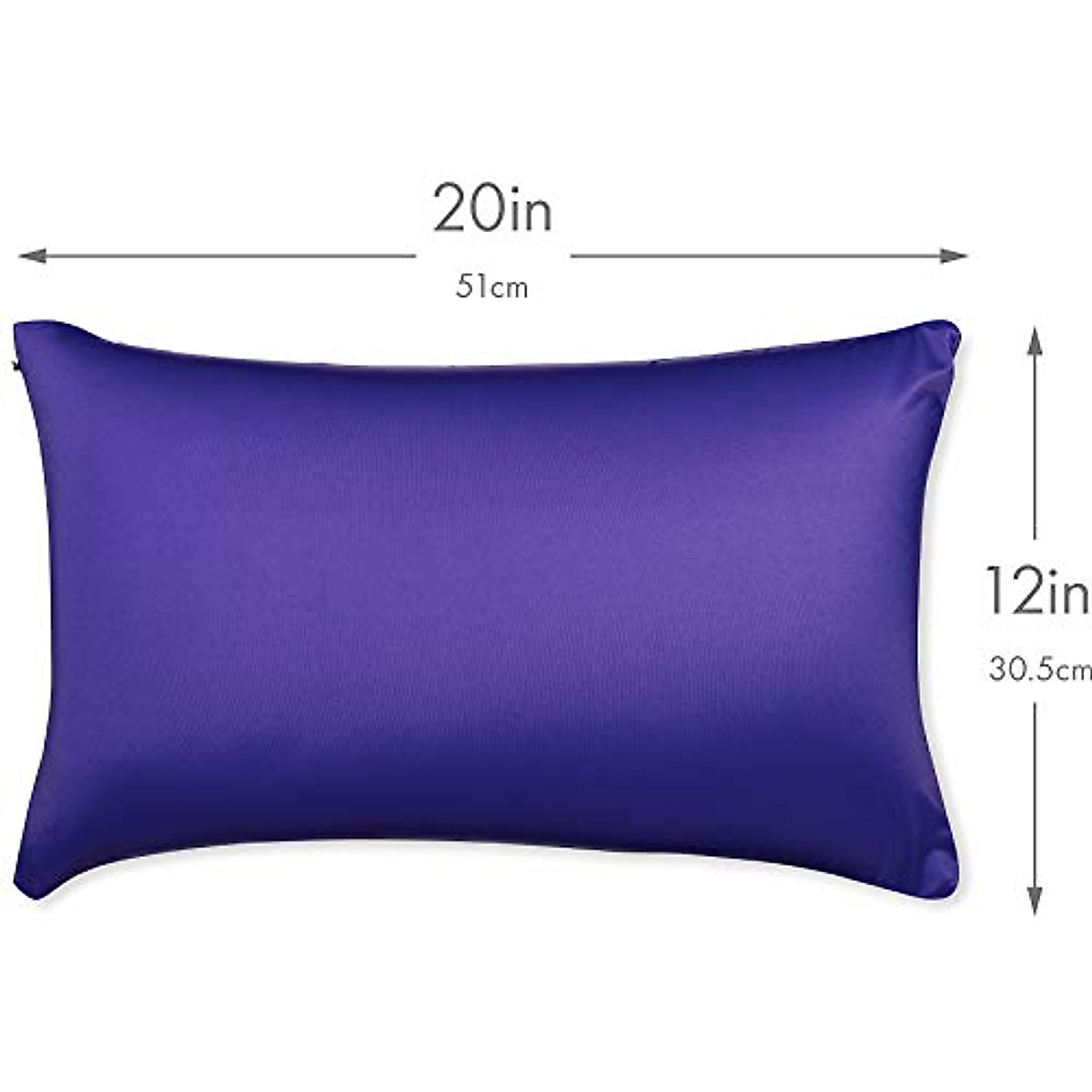 12" x 20" Throw Pillow – Dark Lavendar: 1 PCS Luxurious Premium Microbead Pillow With 85/15 Nylon/Spandex Fabric. Forever Fluffy, Outstanding Beauty & Support. Silky, Soft & Beyond Comfortable