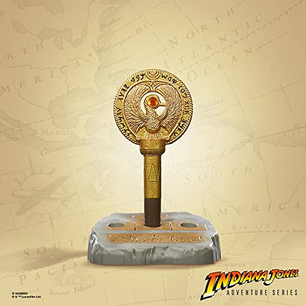 Indiana Jones and The Raiders of The Lost Ark Adventure Series Staff of Ra Headpiece Electronic Roleplay Talisman Costume Cosplay (F8033)