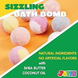 JOYIN 8 Pack Big Bath Bombs for Kids with Mochi Squishy Toy, Surprise Toy Inside, Natural Essential Oil SPA Bath Fizzies Set, Kids Safe Party Favors for Boys and Girls