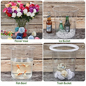 Morcte 4-Pack Acrylic Clear Round Wastebasket, 2.6 Gallon Plastic Small Trash Can for Bathroom, Home, Office