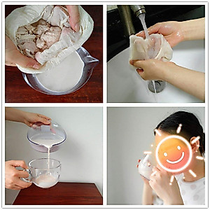 Cheesecloth Bags for Straining,Reusable Cold Brew Coffee Cheese Cloths Strainer,Large Nut Milk Tea Juice Bag,100% Natural Cotton Fine Mesh Filter Bags(Large,4 Pack)