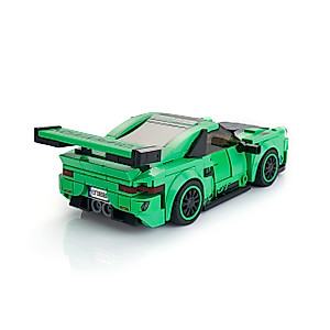 Block Builder Porsche 911 Racing Car Building Block Set (358 Pieces). Racing Car Building Blocks for Kids and Adults