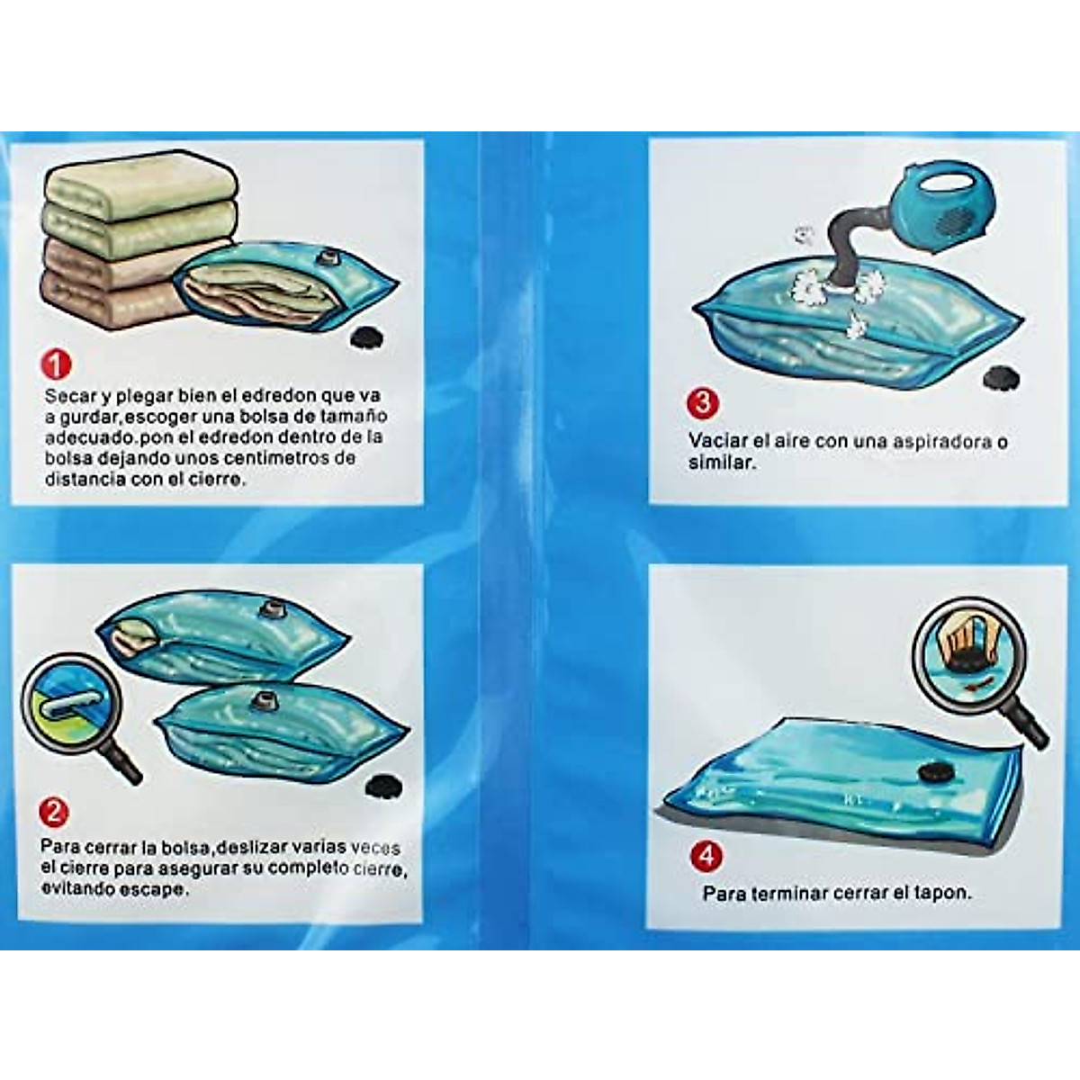Jumbo Vacuum Storage Bags, 6pcs Space Saving Seal Bags ,Compression Bags for Travel,Vacuum Seal Bags for Bedding