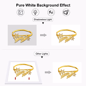 PULUZ 15''/38cm LED Photography Shadowless Light Panel 1200LM 6000K Three Color Temperature Dimmable Lightbox LED Fill Light Background Shadow Elimination for Jewelry Craft Commercial Photography