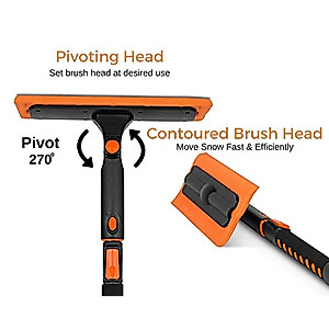 BIRDROCK HOME 39" Extendable Snow Brush with Detachable Ice Scraper for Car | 14" Wide Foam Head | Size: Car & SUV | Lightweight Aluminum Body with Ergonomic Grip | Windshield & Paint Safe…