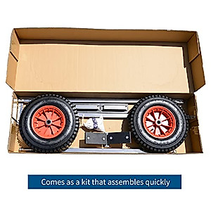 BRIS Stainless Steel Boat Launching Wheels Hand Dolly for Small Inflatable Boat Trailer