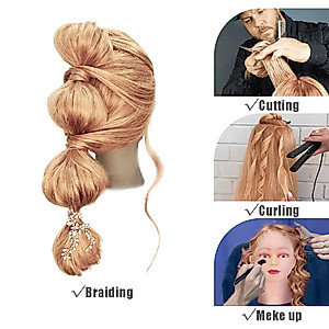 Cosmetology Mannequin Head with Synthetic Hair and Adjustable Stand 26-28" Blonde for Braiding Hair Styling Training Hairart Hairdressing Salon Display (Blonde 2)