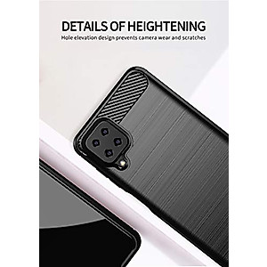 Samsung A12 case,Galaxy A12 case,with HD Screen Protector,M MAIKEZI Soft TPU Slim Fashion Non-Slip Protective Phone Case Cover for Samsung Galaxy A12 (Black Brushed TPU)