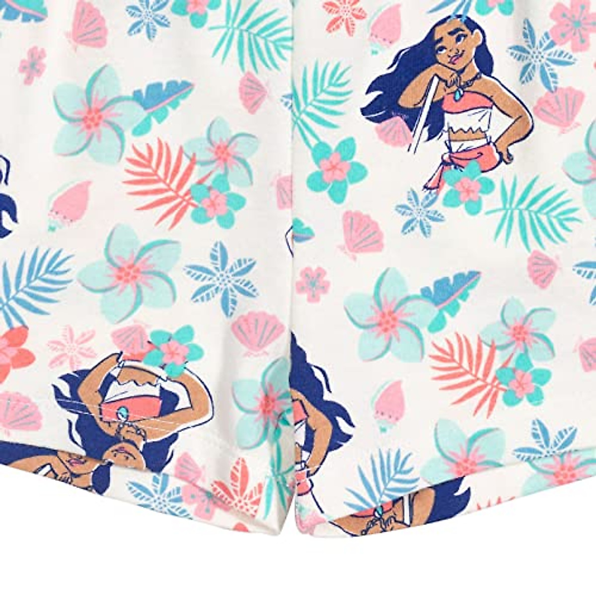 Disney Princess Moana Little Girls French Terry Sleeveless Romper White 6-6X