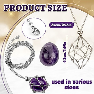 Rollooo Handmade Crystal Holder Necklace - Stainless Steel Cage for Stone, Crystal Pendant Necklace with Adjustable Length, Quartz Gemstone Jewelry for Women Men 1