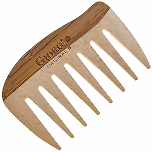 Giorgio GIONAT8 Small Natural Wooden Comb Hair Detangler Wide Tooth Comb for Curly Hair, Bamboo and Beechwood Hair Combs for Thick Hair, Organic Wooden Hair Comb Perfect for Use with Long Thick Hair