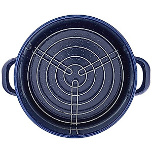 IMUSA USA Enamel Steamer Pot, 16-Quart, Blue