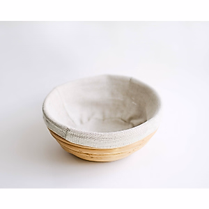Bread Banneton 1kg (Rounde 8.6 x 3.5 inches) Willow Proofing Basket Best Bakery Themed Gifts For Women With Linen Liner Covers