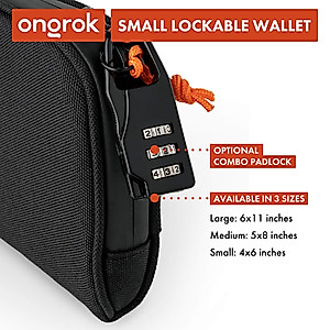 ONGROK Carbon Technology Pouch Small (4X6), Bamboo Derived, Durable Zipper, Combo Locking Wallet to Stash Away Goods with Care