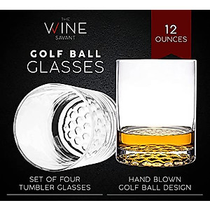 Golf Whiskey Decanter and 4 Liquor Glasses - Decanter & Glass Set - Golf Stick Gifts for Men - Unique Whiskey Decanter Set - Bourbon & Scotch Decanter for Serving Alcohol - Golfer Gifts for Dad
