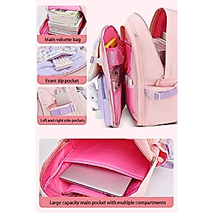 Rcuyyl Cute Bunny Backpack,Kawaii Backpack for School Girls Large Capacity Waterproof Bookbag Casual Bookbag Outdoor Daypack