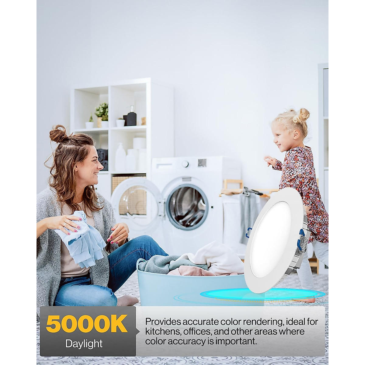 Sunco Lighting 12 Pack 6 Inch Ultra Thin LED Recessed Ceiling Lights Slim, 5000K Daylight, 14W, Damp Rated, Dimmable Canless Integrated Junction Box, ETL Energy Star