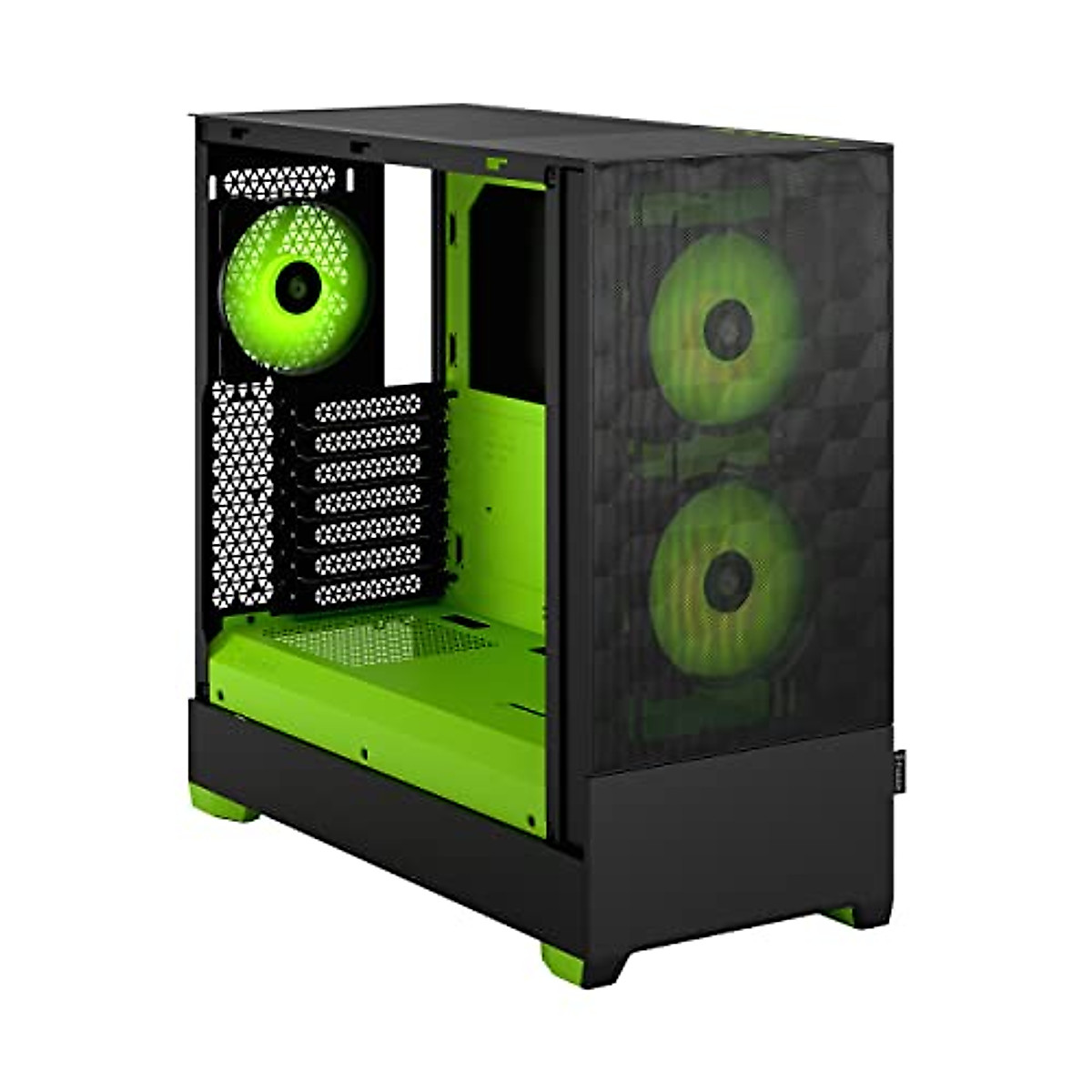 Fractal Design Pop Air RGB Green Core - Tempered Glass Clear Tint - Honeycomb Mesh Front – TG Side Panel - Three 120 mm Aspect 12 RGB Fans Included – ATX High Airflow Mid Tower PC Gaming Case