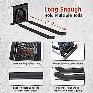 Charmount 18 Pcs Garage Storage Organization Wall Mount,96 Inch Adjustable Yard Garden Tool Organizer With 12 Heavy Duty Hooks,Tracks Max Load 1200lb