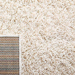 SAFAVIEH Venus Shag Collection 2'7" x 5' Ivory VNS520A Solid Non-Shedding Living Room Bedroom Dining Room Entryway Plush 1.8-inch Thick Area Rug