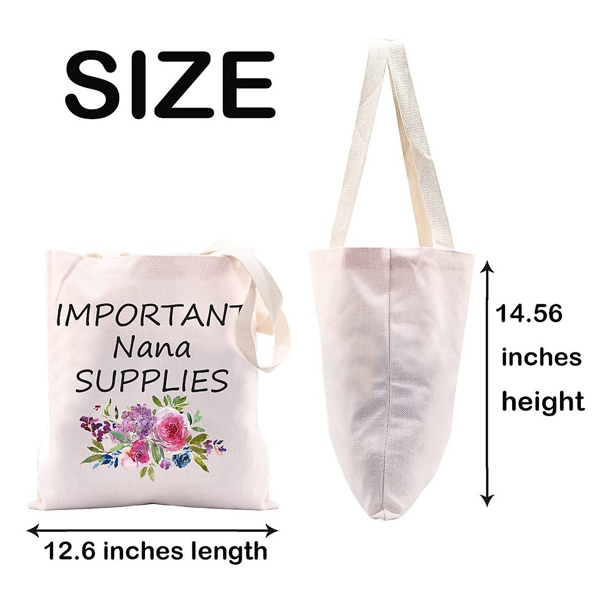 JXGZSO Important Nana Supplies Tote Bag Nana Birthday Gift Nana Gift Nana Mother's Day Gift (Nana Supplies Tote)