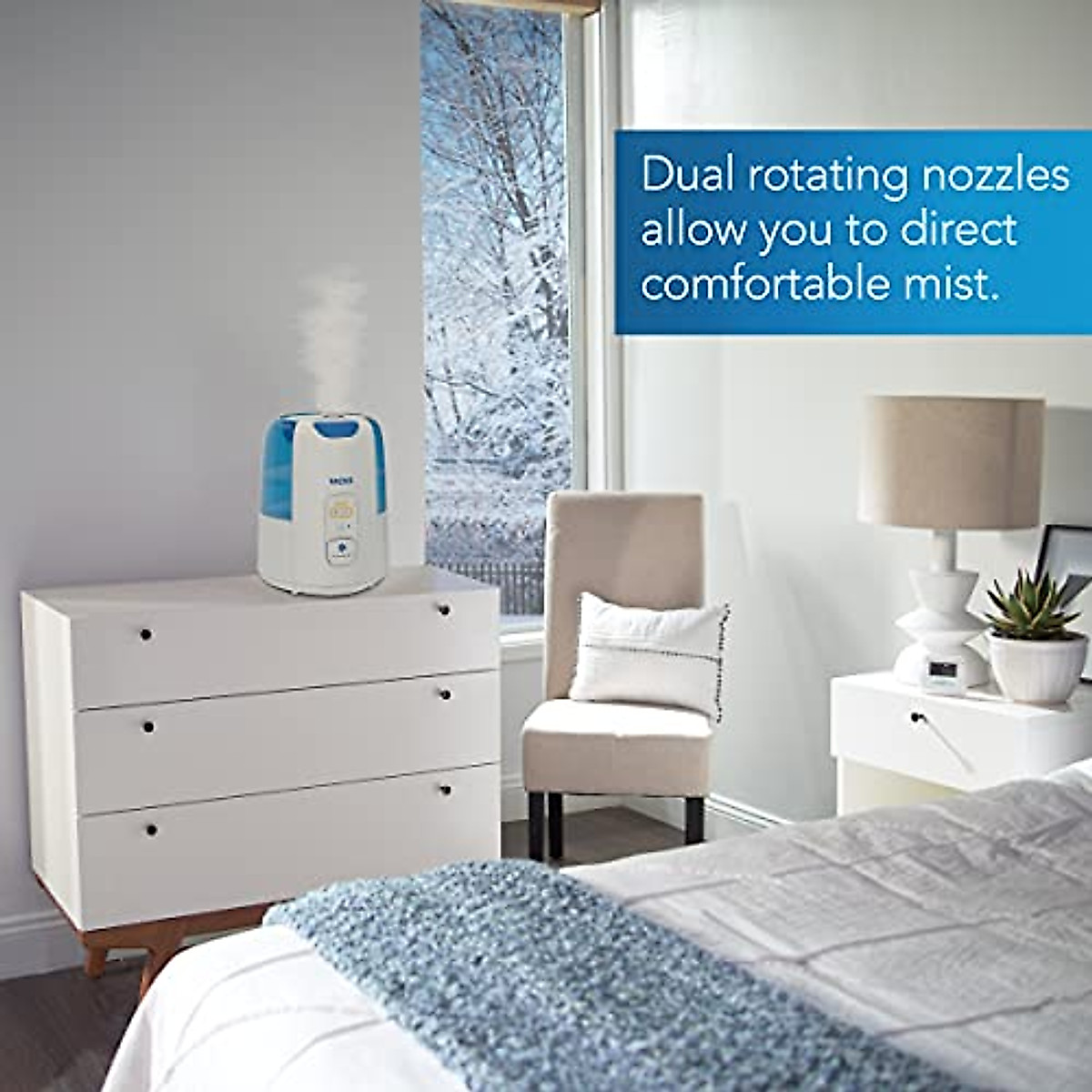 Vicks Dual Comfort – Cool + Warm Mist Humidifier (VWC775) – Warm and Cool Mist Humidifier with Fusion Mist Technology and Heated Medicine Cup, for Year-Round Use in Large Rooms